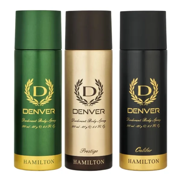 Denver Deodorant Spray For Men - Pack Of 3 | Fresh Scent | 600ml